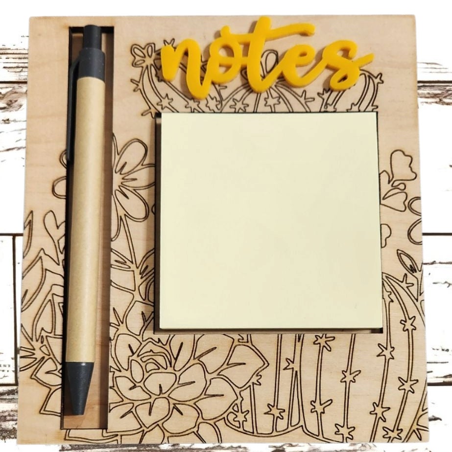 Flower Post It Note With Pen | Here's Your Sign Designs
